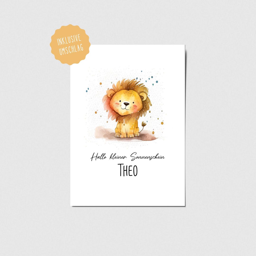 Leo Birth Card, Hello Little Sunshine, Welcome Little Sunshine ...