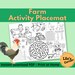 FARM Printable Activity Placemat, Activities for Kids, Word Find, Mazes ...