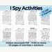 I SPY Printable Activity Pack, Activity Sheet for Kids, I Spy Game ...