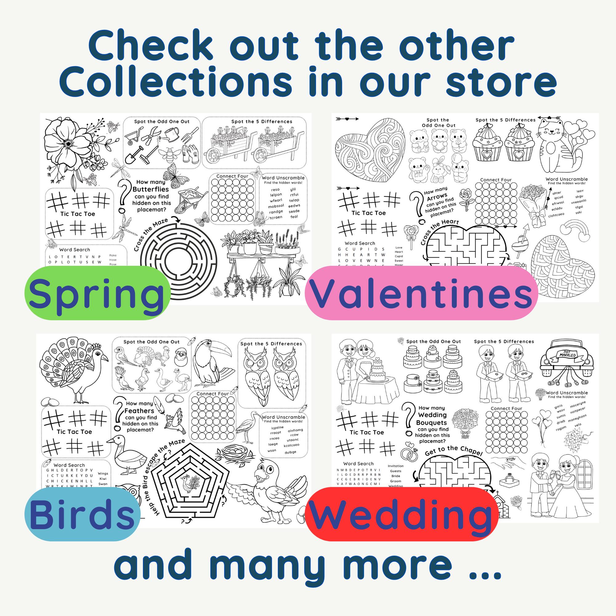 PRINCESS Printable Activity Placemat, Activities for Kids, Word Find ...