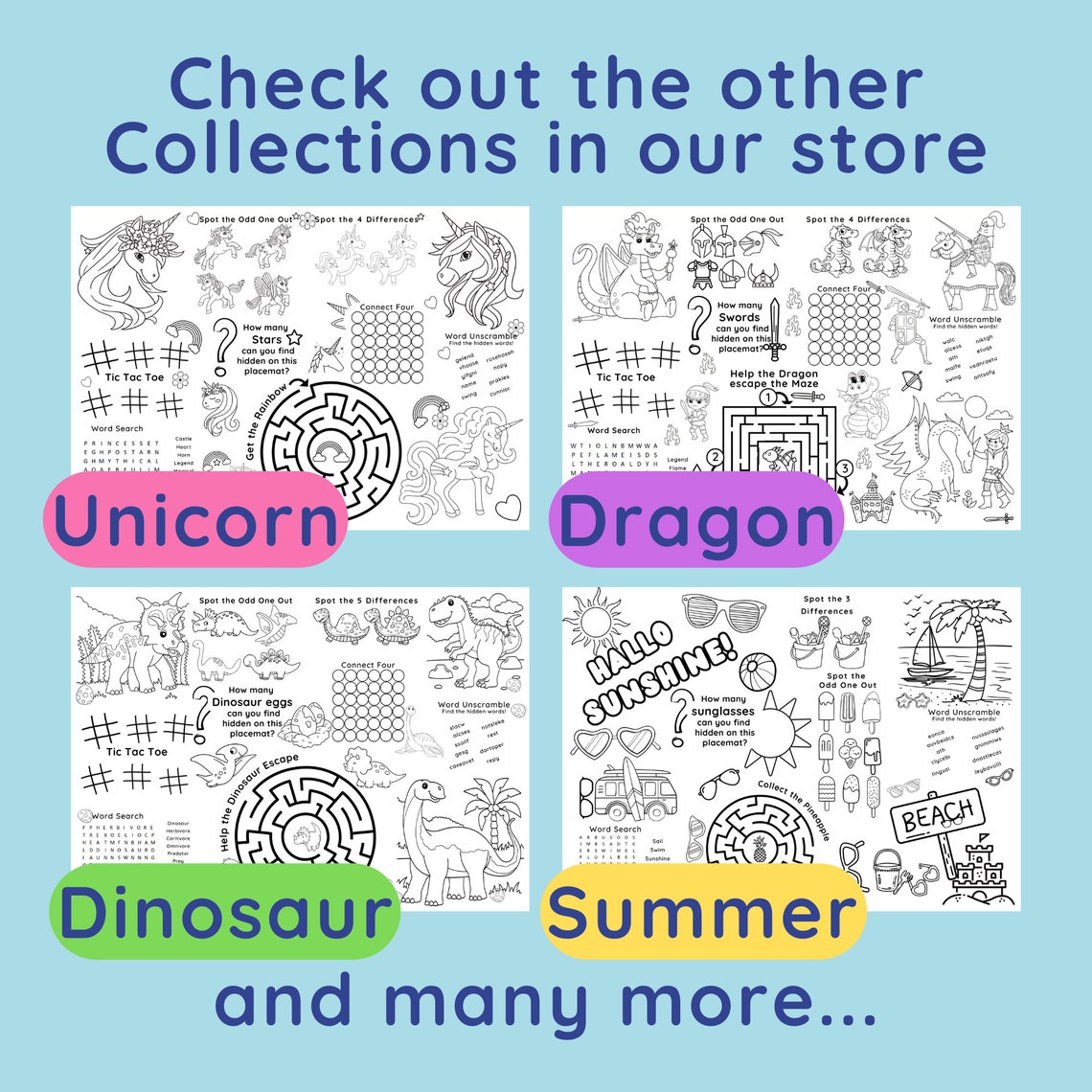 PIRATE Printable Activity Placemat, Activities for Kids, Word Find ...