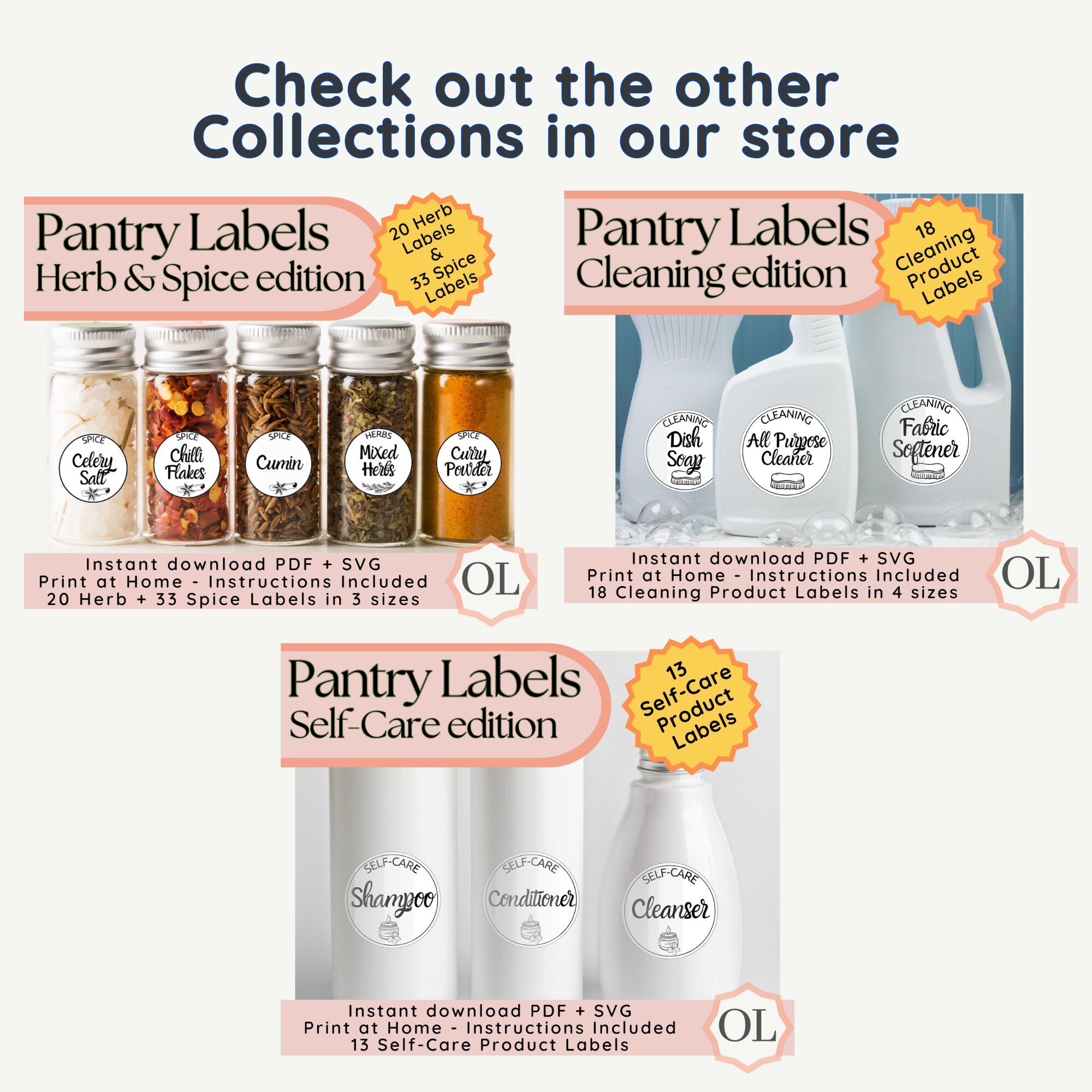 Pantry Labels Printable - Staples, Beverages, Baking, Snacks and Treats ...