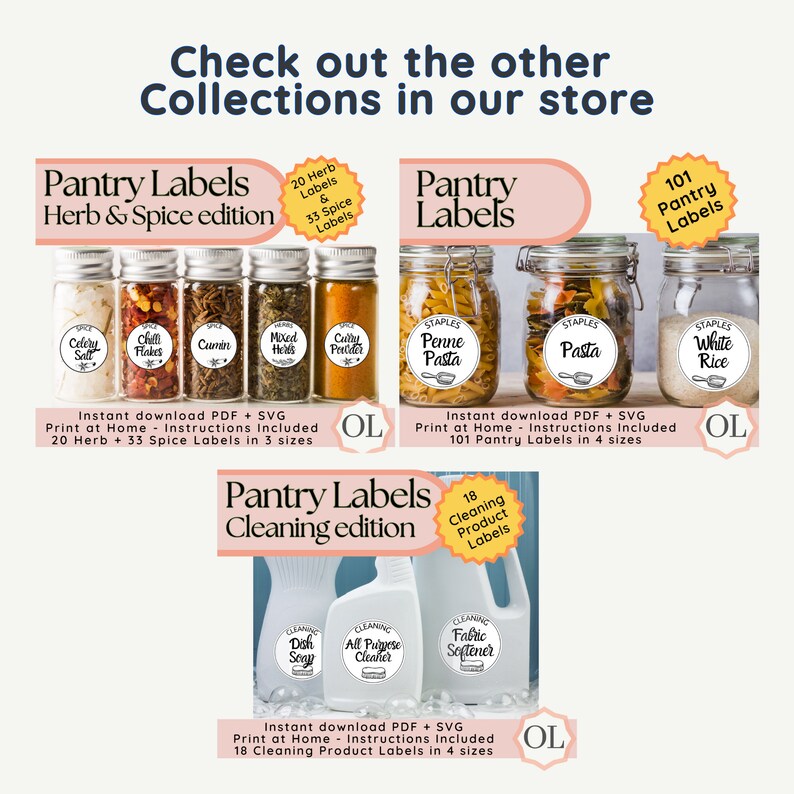 Pantry Labels Printable - Self-care Products | 4 Different Sizes ...