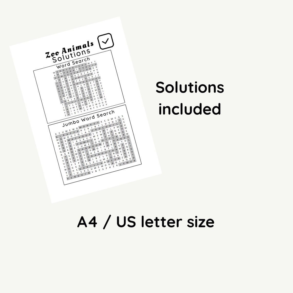 WORD SEARCH Activity Pack, Activity Sheet for Kids, Instant Download ...