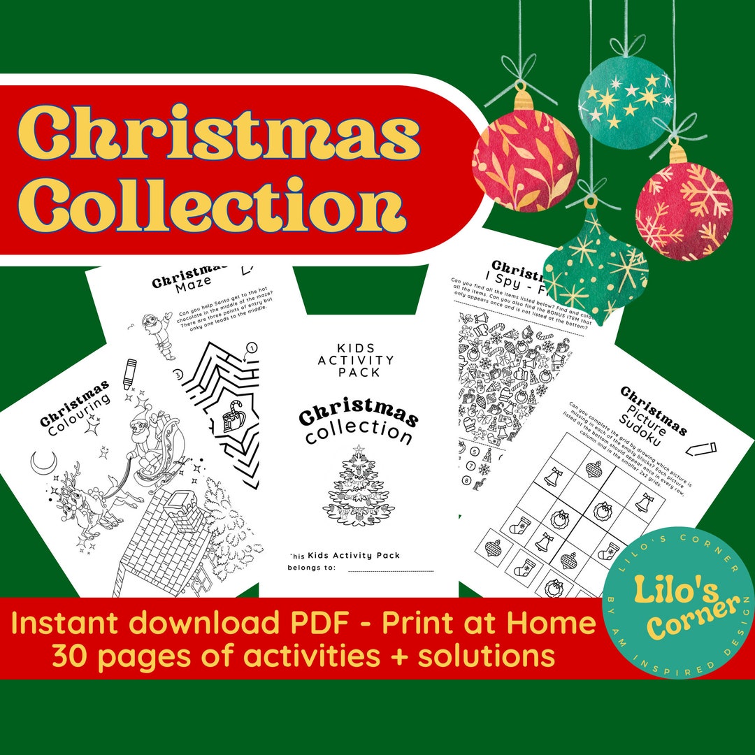 CHRISTMAS Kids Activity Pack, Printable Activity for Kids, Word Find ...