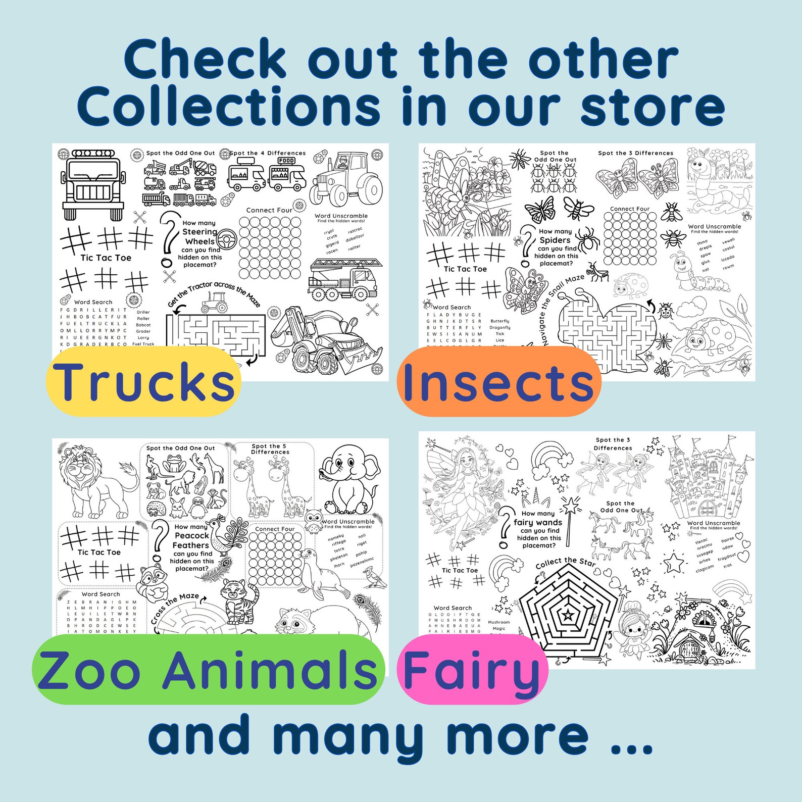 WINTER Printable Activity Placemat, Activities for Kids, Word Find ...