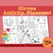 CIRCUS Printable Activity Placemat, Activities for Kids, Word Find ...