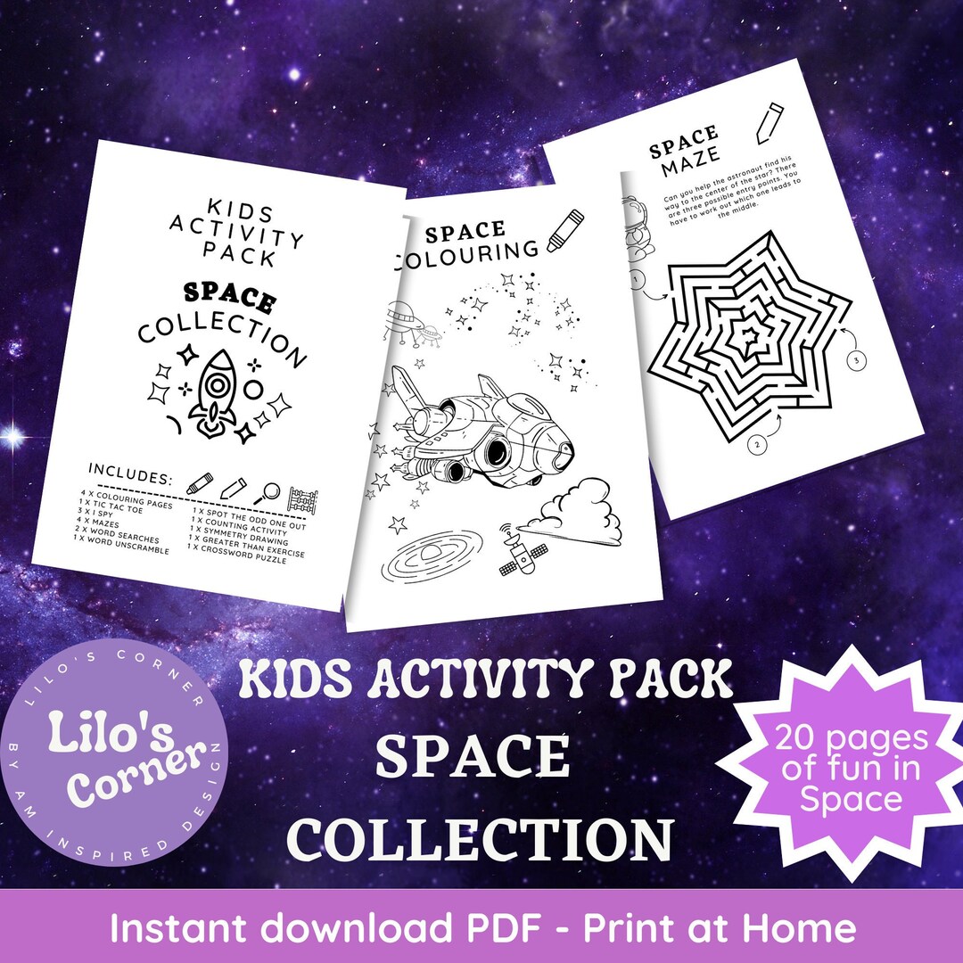 SPACE Kids Activity Pack Activity for Kids Summer Activity - Etsy