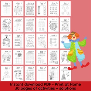 CIRCUS Kids Activity Pack, Activity for Kids, Summer Activity, Word ...