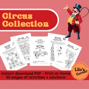 CIRCUS Kids Activity Pack, Activity for Kids, Summer Activity, Word ...