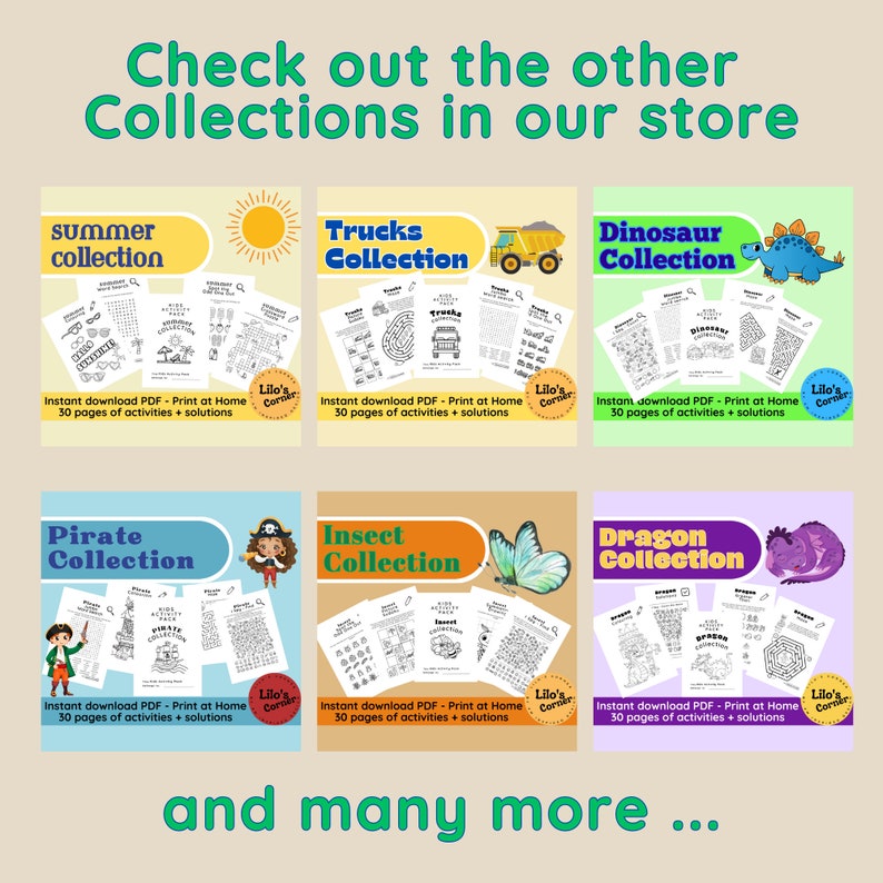 CAMPING Kids Activity Pack, Printable Activity for Kids, Word Find ...