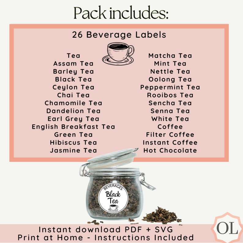 Pantry Labels Printable - Staples, Beverages, Baking, Snacks and Treats ...