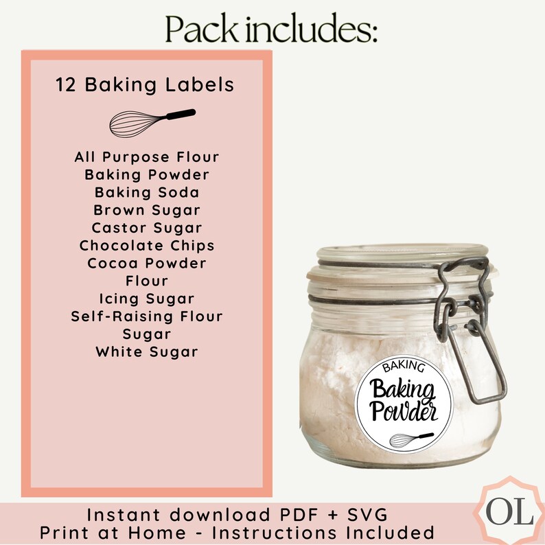 Pantry Labels Printable Staples, Beverages, Baking, Snacks and Treats 4 ...