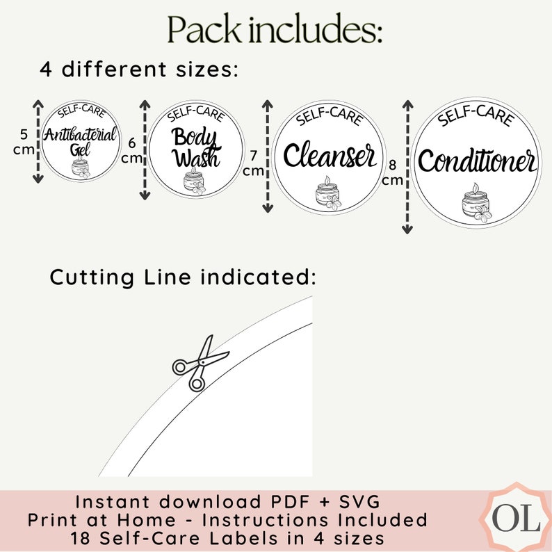 Pantry Labels Printable - Self-care Products | 4 Different Sizes ...
