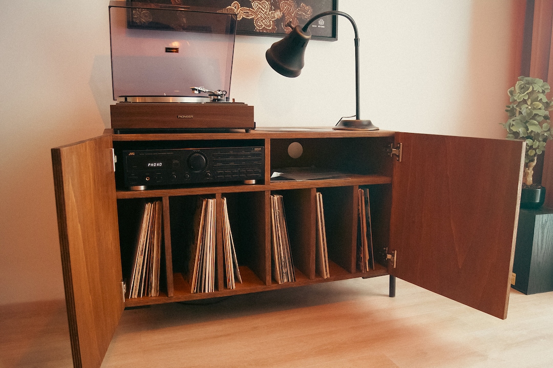 Record Player Sideboard 'york 101'. A Modern Vinyl LP Storage Cabinet ...
