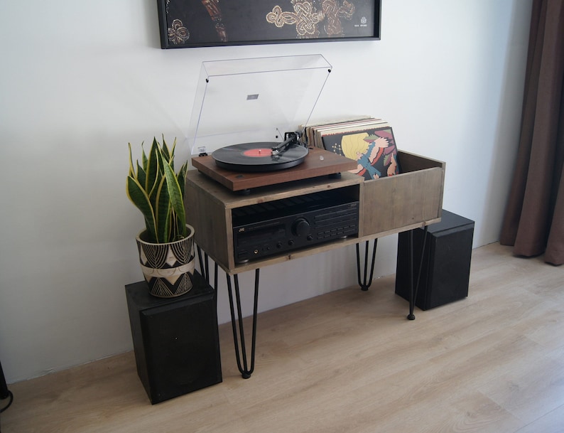 Turntable Stand and Vinyl LP Record Storage Handmade From - Etsy