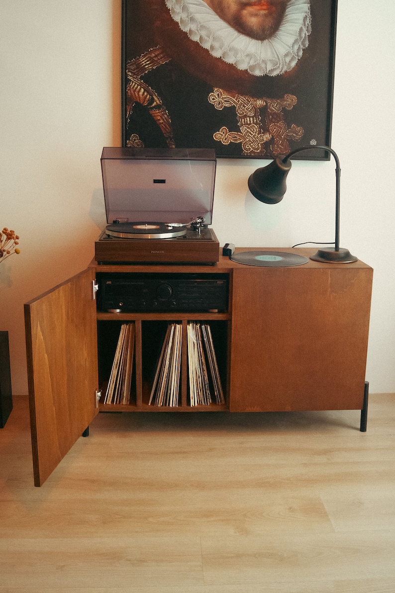 Record Player Sideboard 'york 101'. A Modern Vinyl LP Storage Cabinet ...