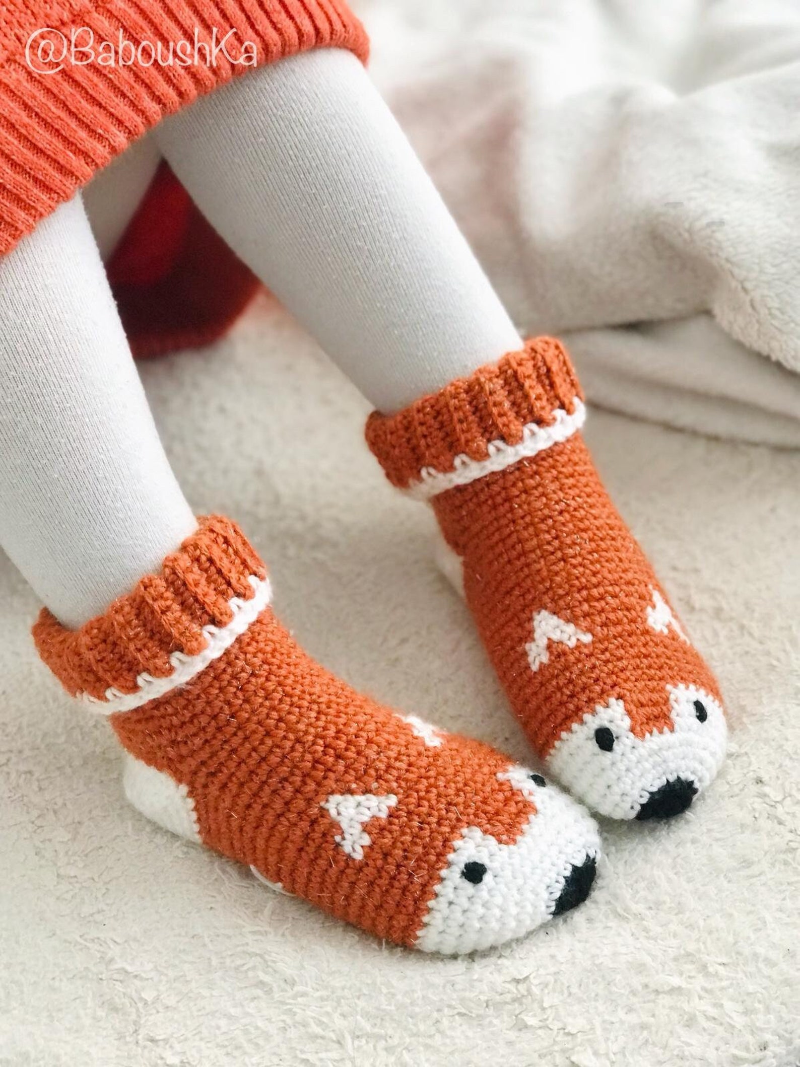 Crochet Pattern Fox Socks, Children's Fox Socks Pdf Pattern - Etsy