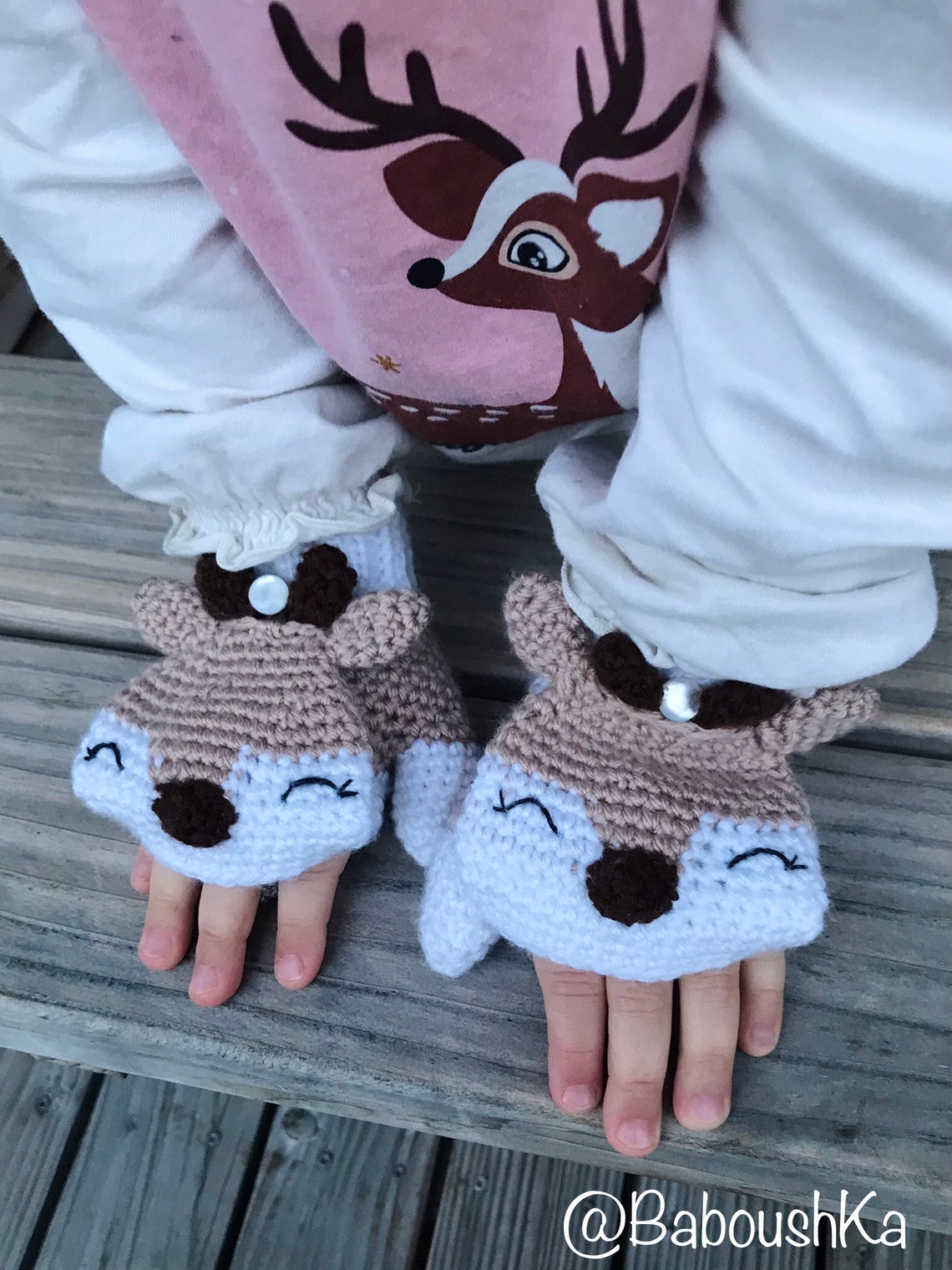 Crochet Pattern Convertible Mittens Fawn (3 Sizes Child - Adult) - Etsy