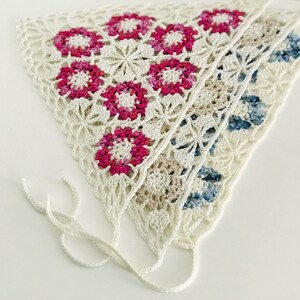 Crochet Pattern Floral Bandana, Lace Crochet Bandana, Pdf Pattern for ...