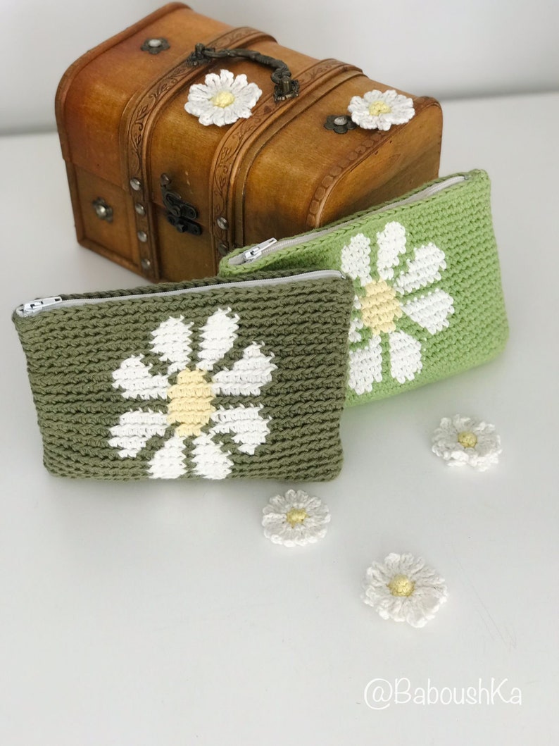Crochet Daisy Purse Pattern, Crochet Pouch, Crochet Tapestry Pattern - Etsy