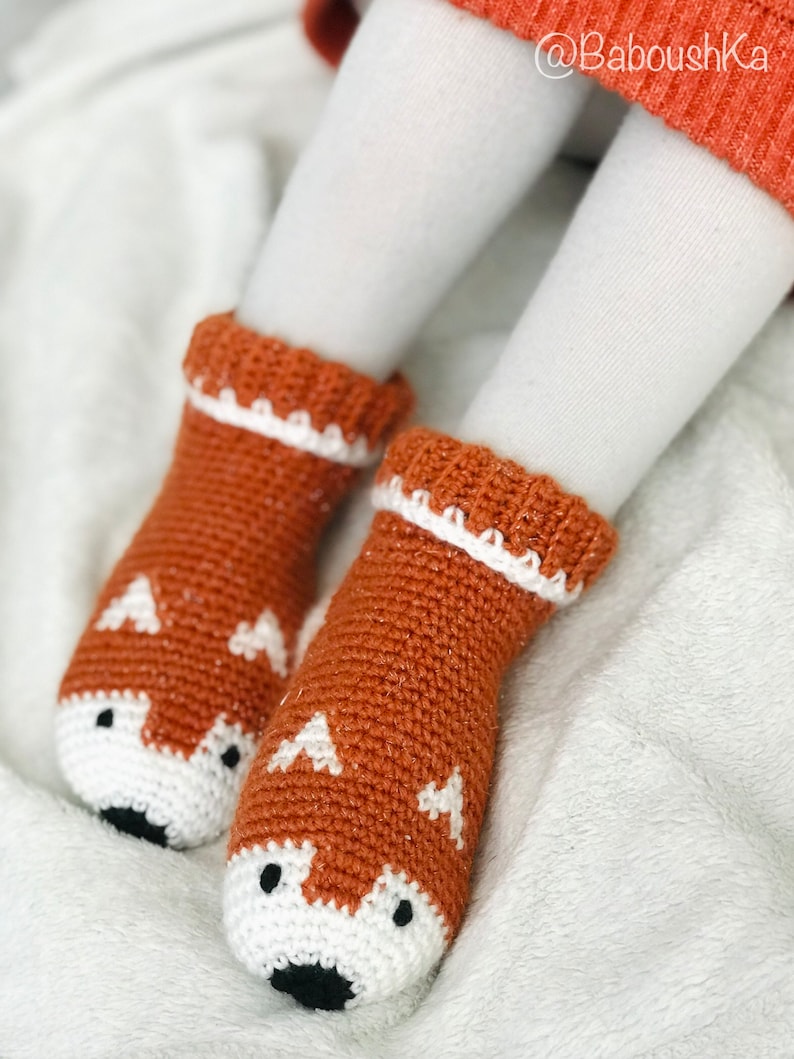 Crochet Pattern Fox Socks, Children's Fox Socks Pdf Pattern - Etsy