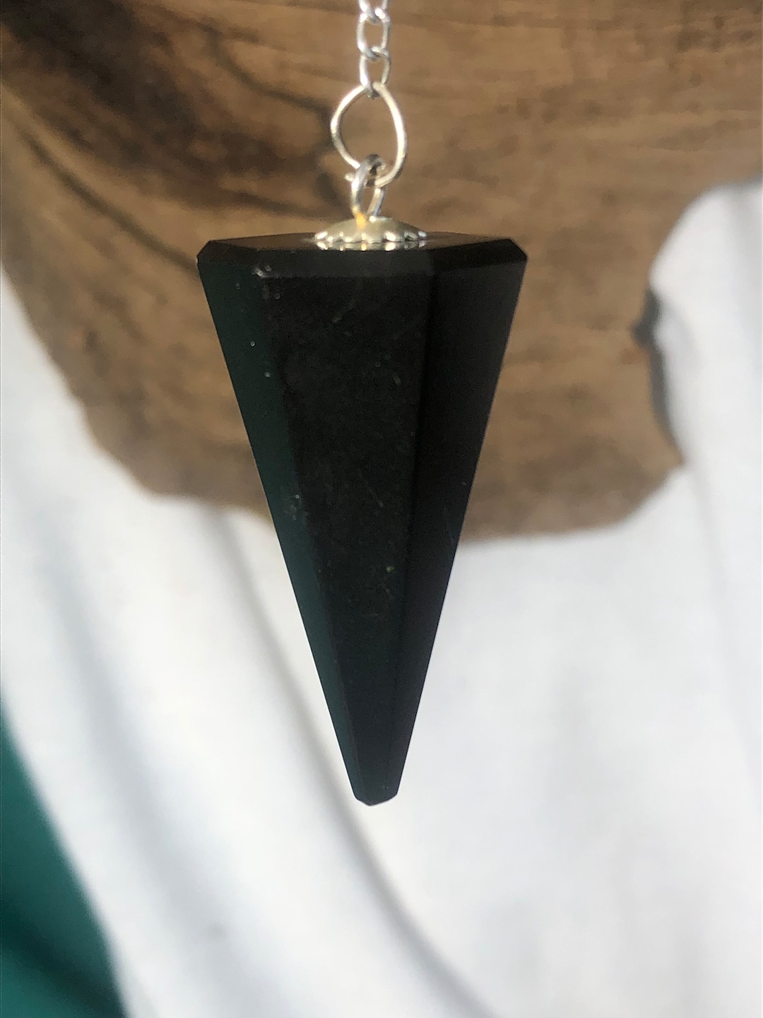 Black Obsidian Pendulum. Untreated Natural Stone. for Dowsing ...