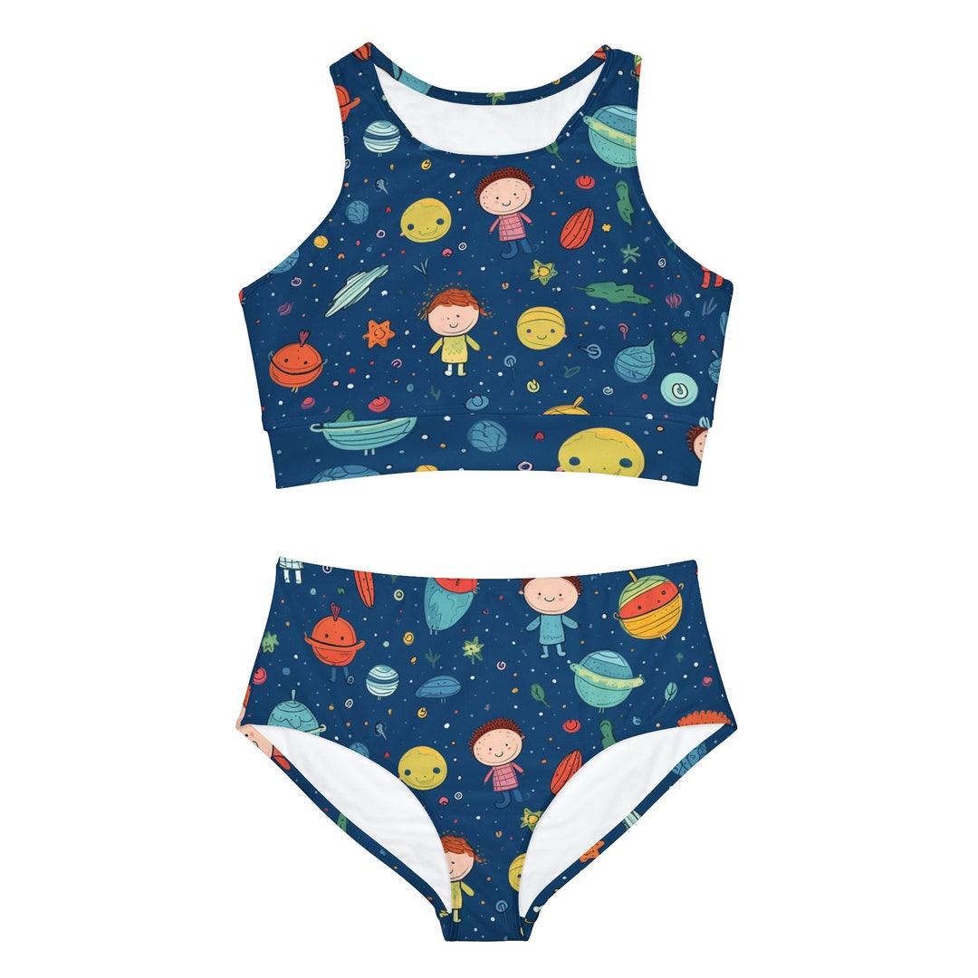 Cute Children Patterns Sporty Bikini Set AOP - Etsy