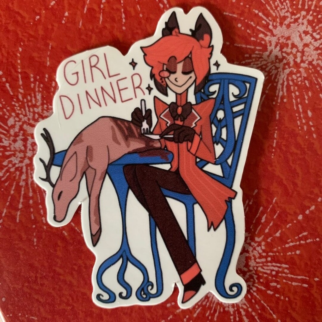 Girl Dinner Sticker, Hazbin Hotel Sticker, Hazbin Hotel Alastor Sticker ...