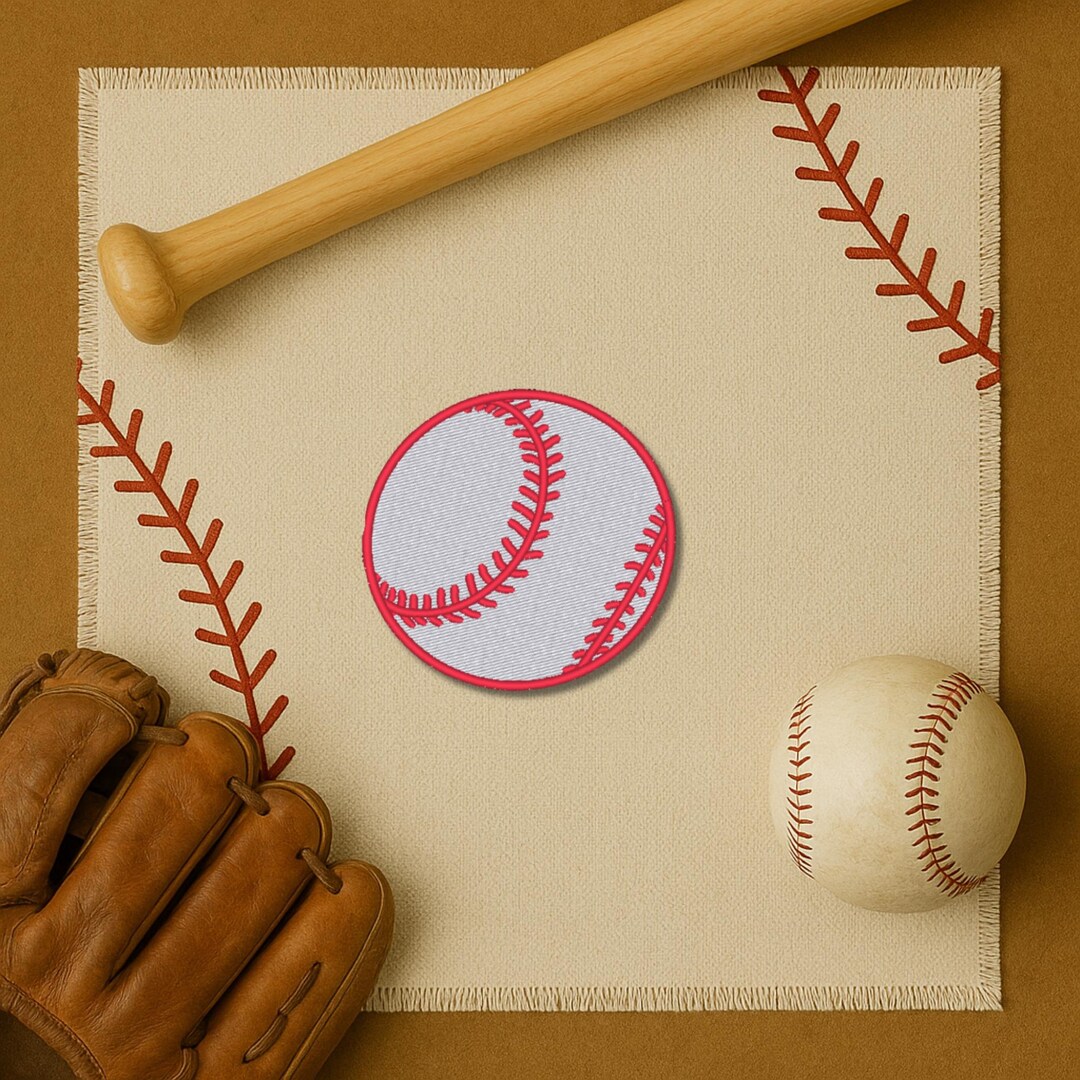 Baseball Patch: Round Iron-on Applique for Sports Fans (7cm) - Etsy