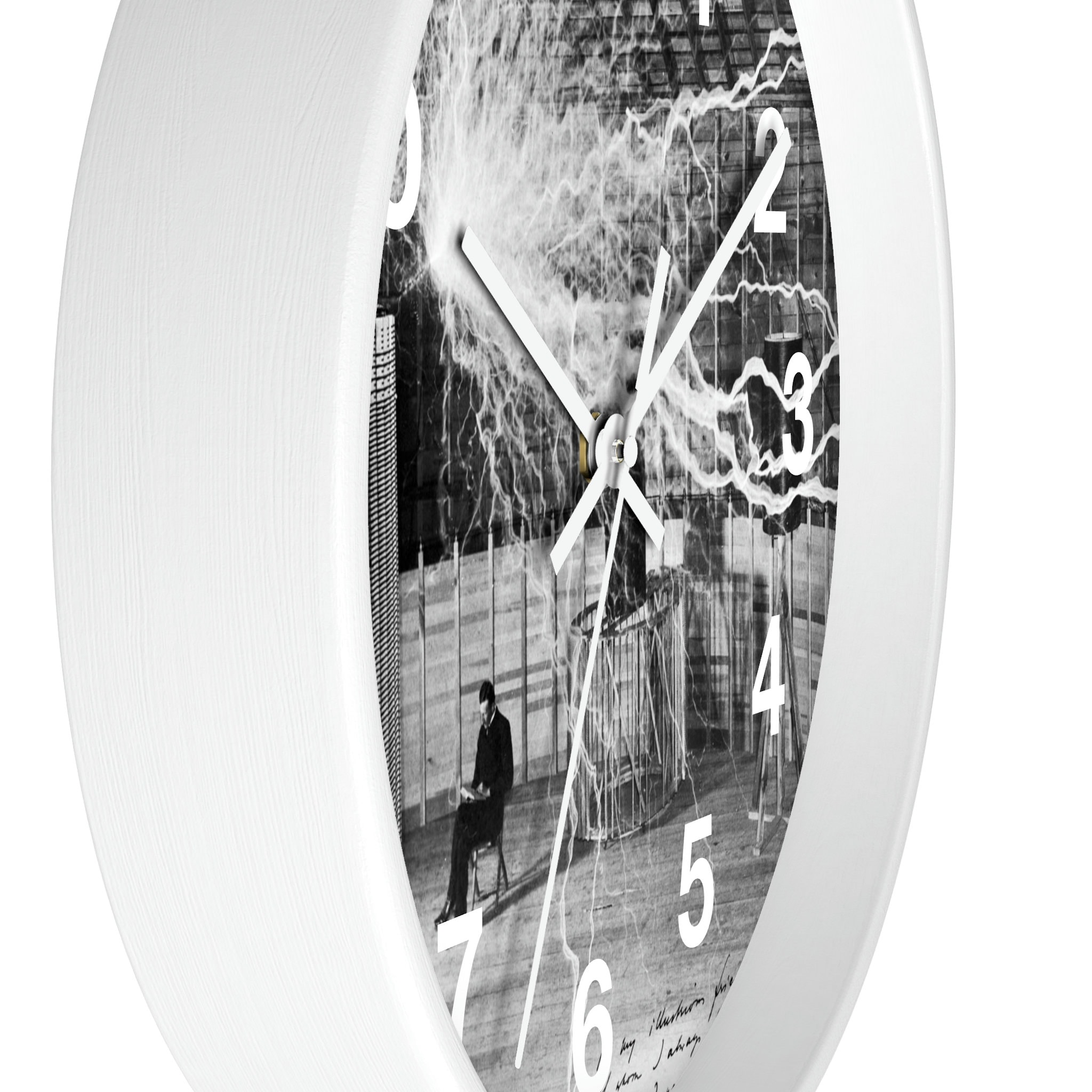 Nikola Tesla With His Tesla Coil Wall Clock Science/steampunk/engineer ...