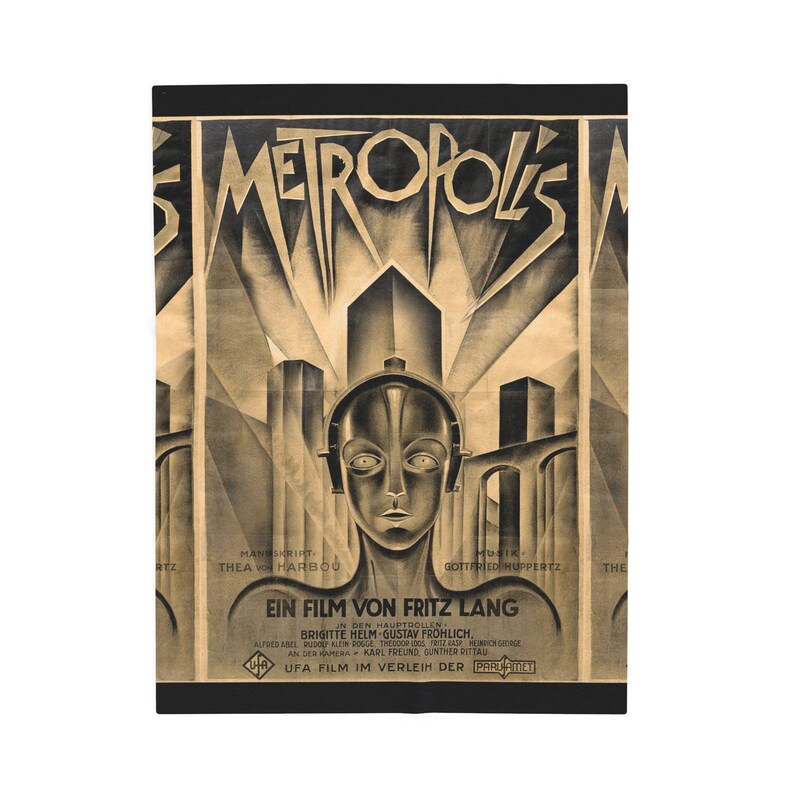 Metropolis Vintage Movie Poster Velveteen Plush Blanket - Science ...