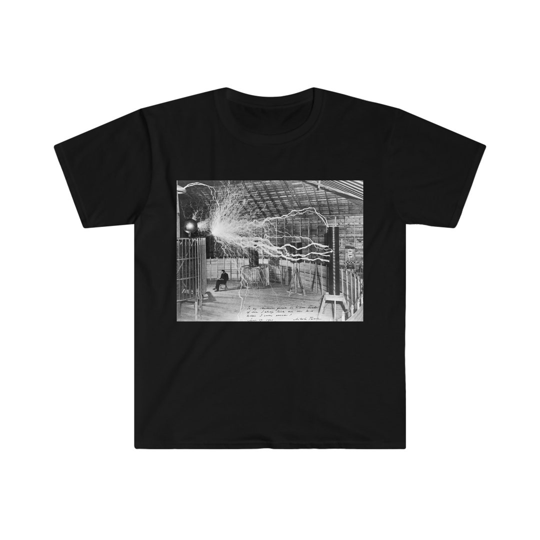 Nikola Tesla With His Tesla Coil Unisex Softstyle T-shirt Invent ...