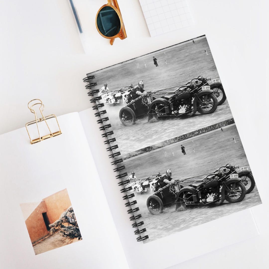 Steampunk Motorcycle Chariot Spiral Notebook - Ruled Line Dieselpunk ...