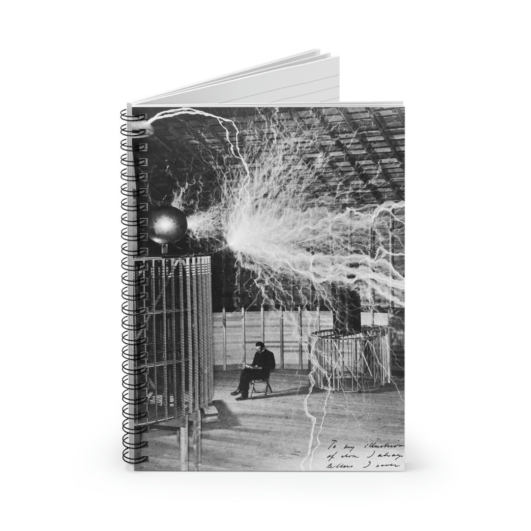 Nikola Tesla With His Tesla Coil, Spiral Notebook - Ruled Line Science ...