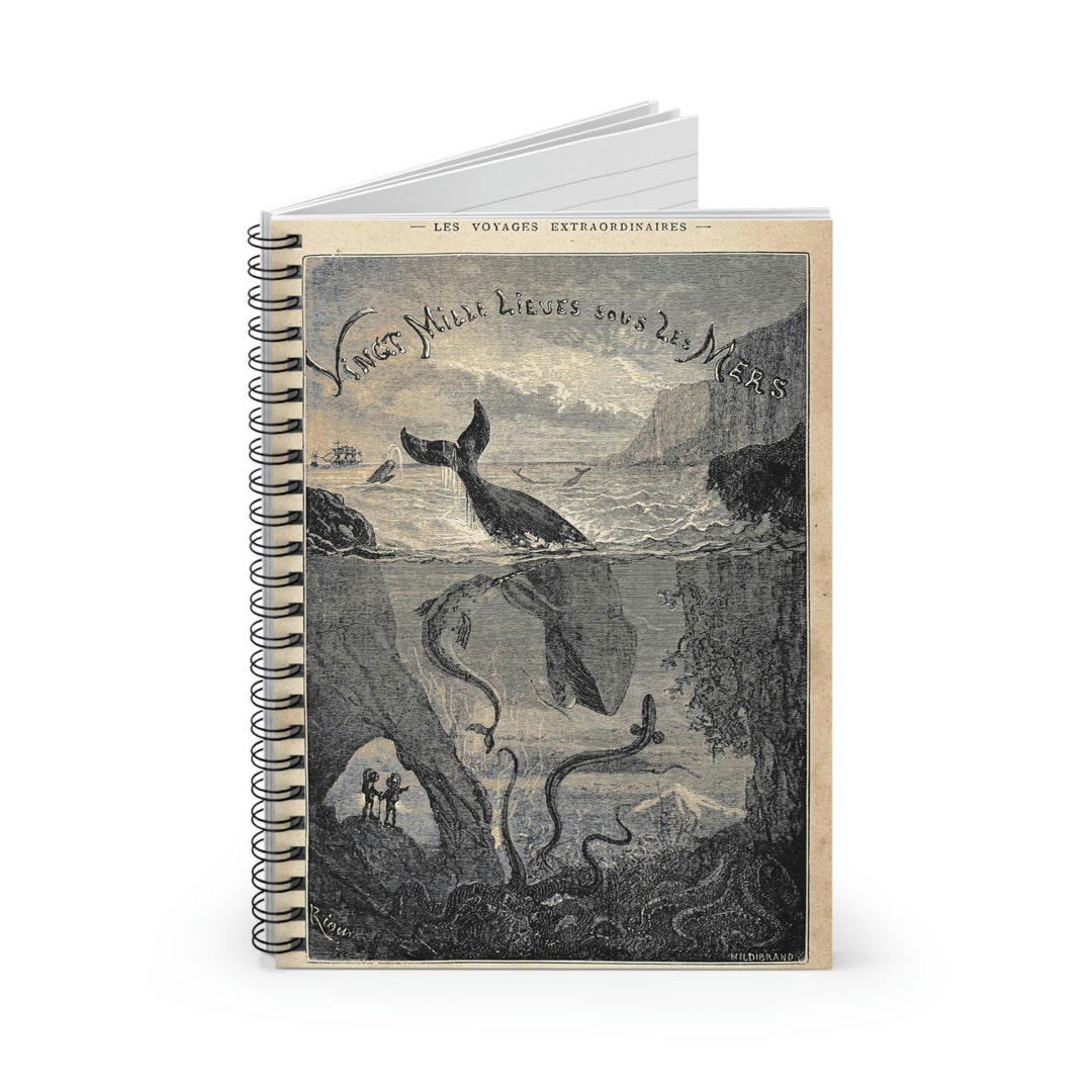 20,000 Leagues Under the Sea Frontispiece Spiral Notebook - Ruled Line ...