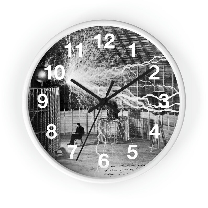 Nikola Tesla With His Tesla Coil Wall Clock - Etsy
