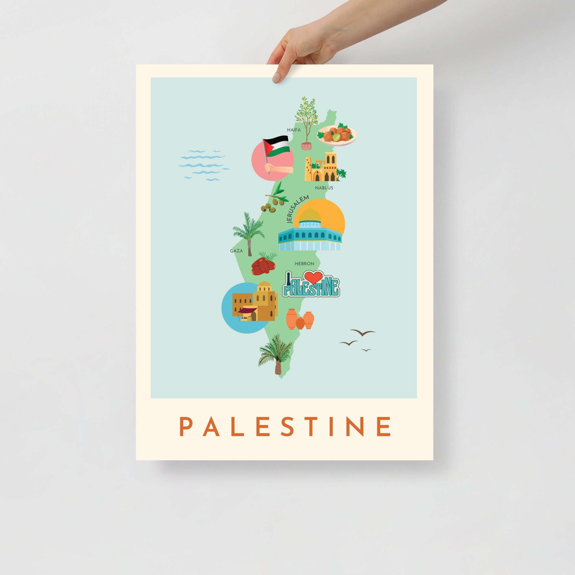 Map of Palestine Poster 18" X 24" | Children's Room Decor | Wall Art ...