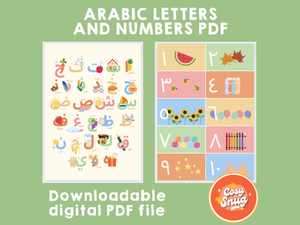 DIGITAL FILE Arabic Letters and Numbers | Children's Room Decor | Wall ...