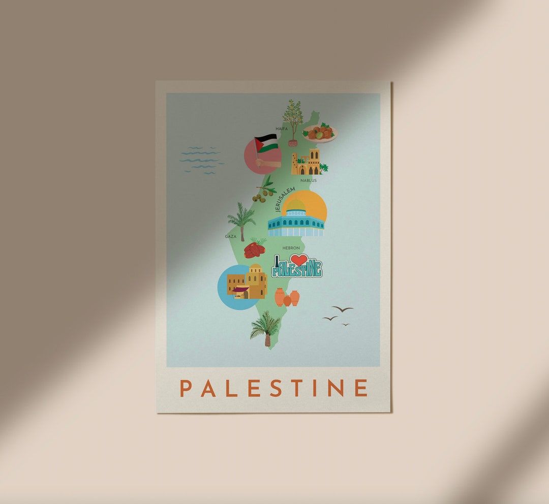 Map of Palestine Poster 18" X 24" | Children's Room Decor | Wall Art ...