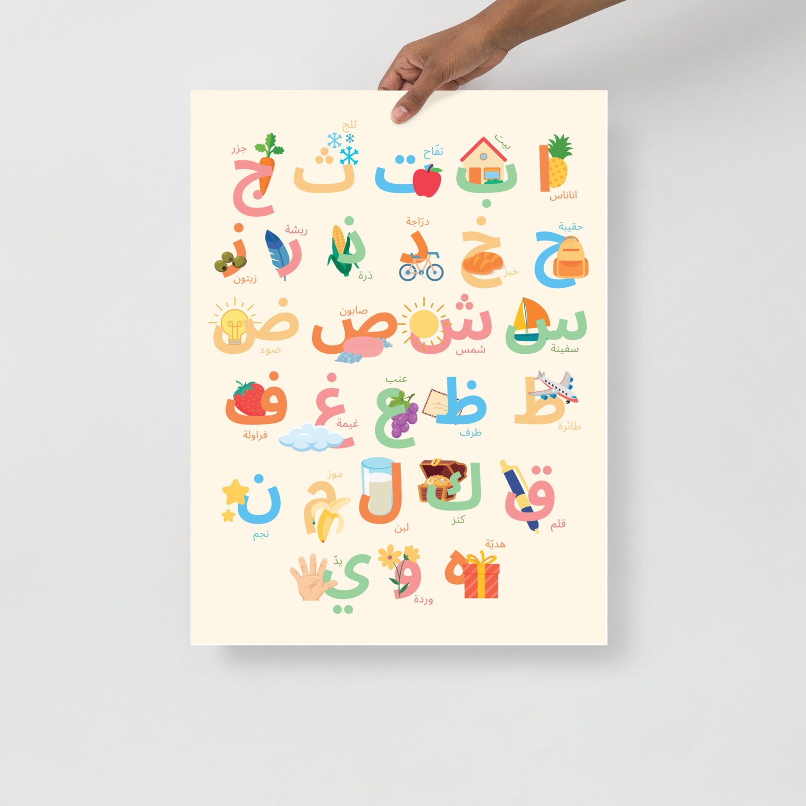 Arabic Alphabet Poster | Children's Room Decor | Wall Art | Educational ...