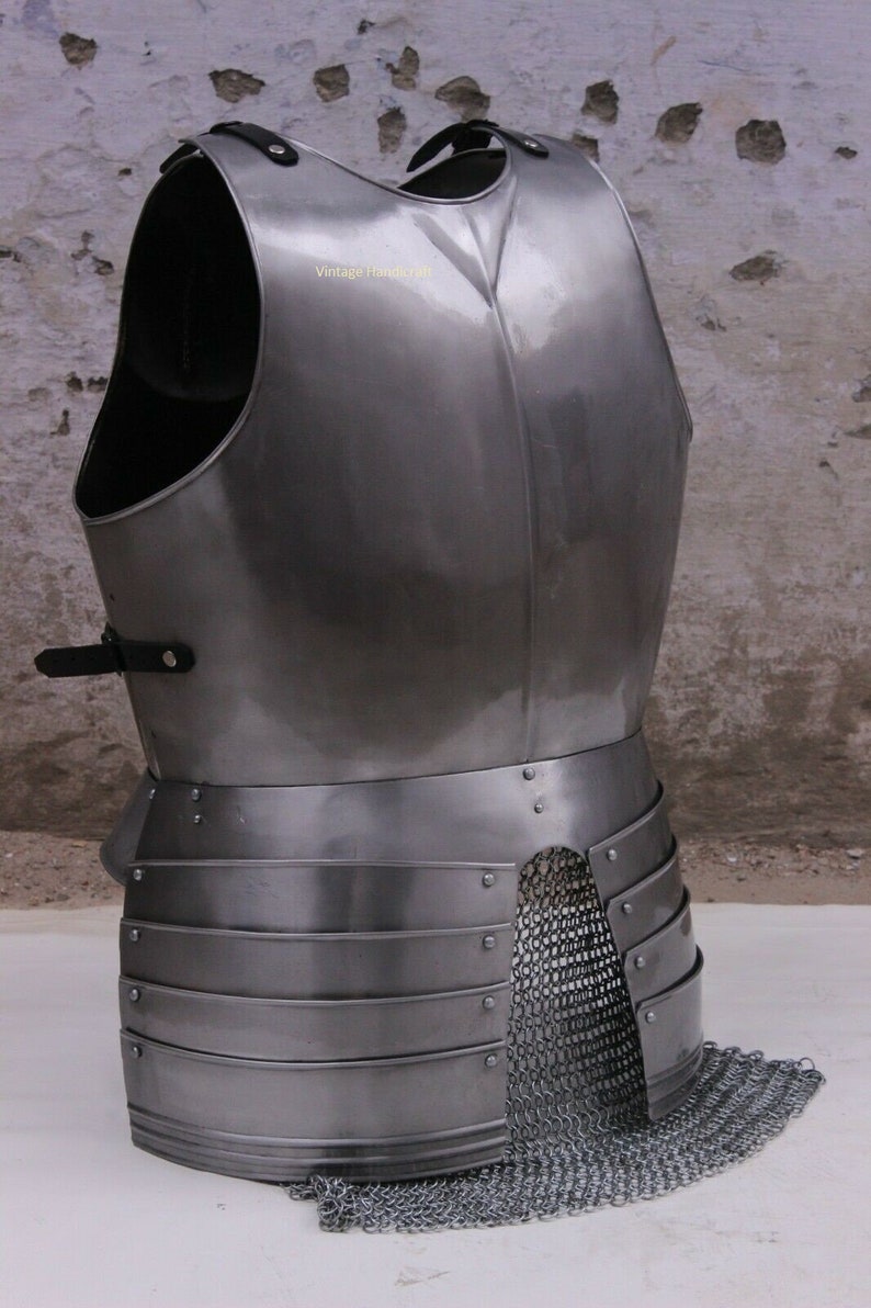 Medieval Roman 18 Gauge Steel Silver Cuirass Breastplate Men's Body ...