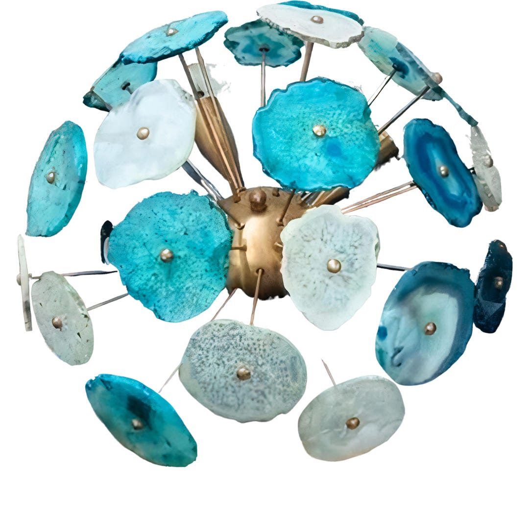 Agate Sputnik Flush Mount Ceiling Light - Brass Low Profile Lamp - Etsy