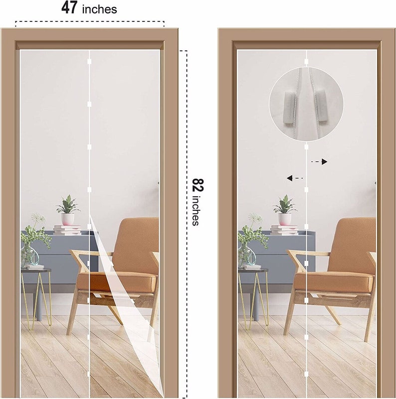 Magnetic Screen Door, Full Frame Air Conditioner Door Curtains ...