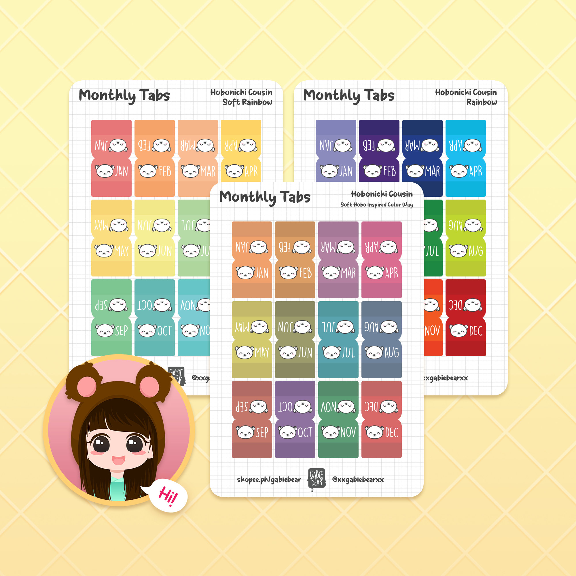 Hobonichi Tabs Cousin Original Monthly Tabs Planner Sticker Bullet ...