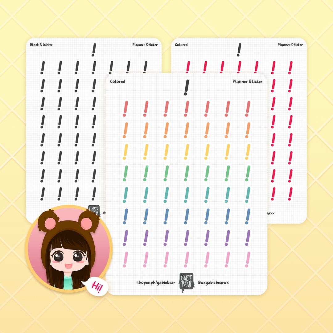 Exclamation Mark Sticker | Planner Sticker | Icon Sticker | Journal ...