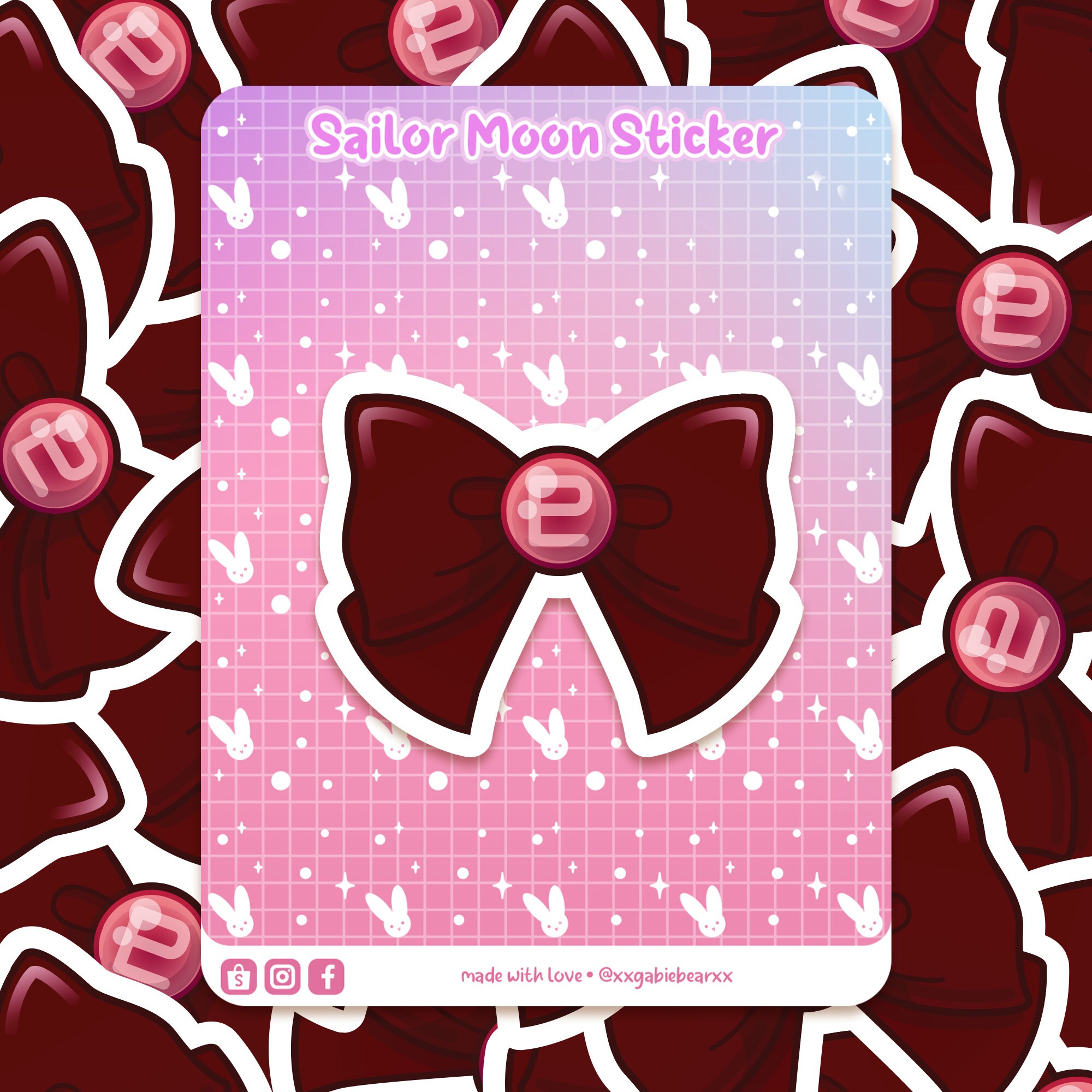 Pretty Guardian Bow Pluto Sticker | Die Cut Sticker | Matte Sticker ...