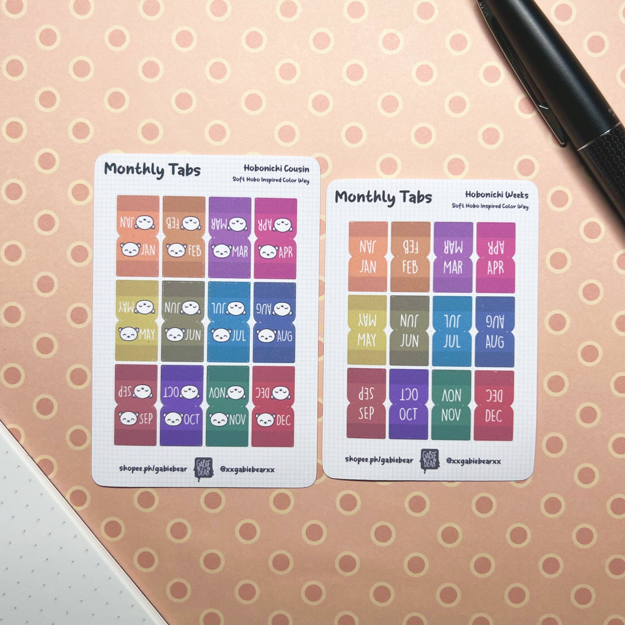 Hobonichi Tabs Weeks Monthly Tabs Planner Sticker Bullet Journal ...