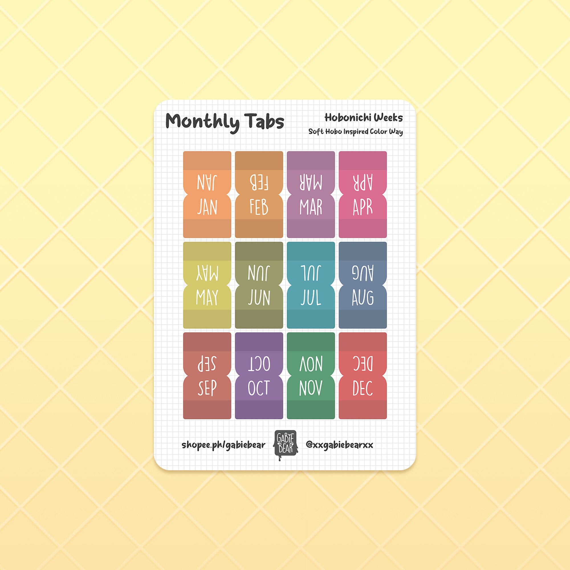 Hobonichi Tabs Weeks Monthly Tabs Planner Sticker Bullet Journal ...
