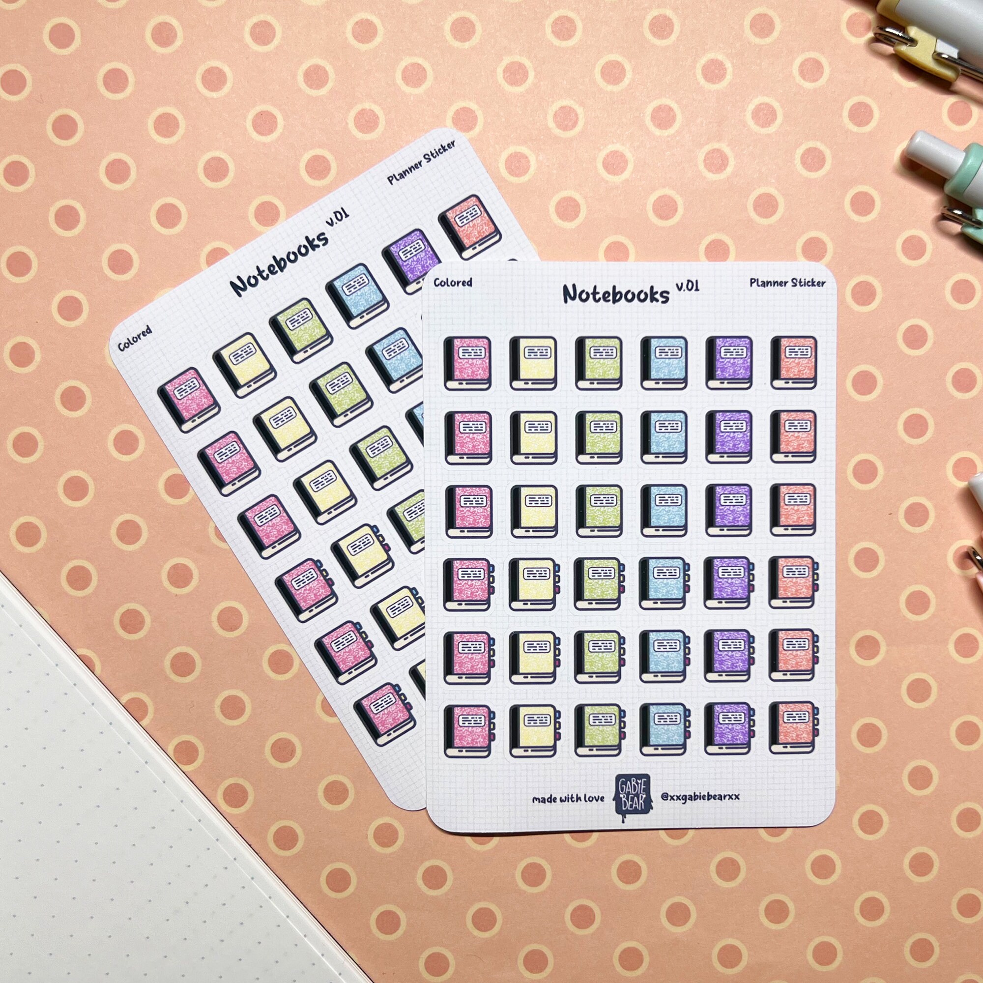 Pastel Composition Notebook Sticker | Planner Sticker | Icon Sticker ...